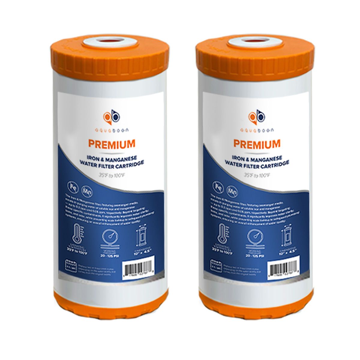 2 Pack Of Whole House 10 x 4.5 Inch. Big Blue Iron and Manganese Water ...